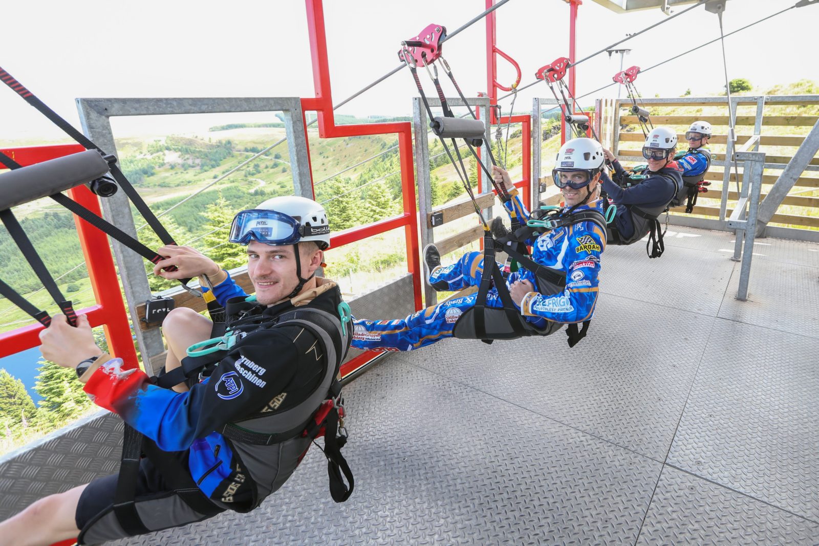 Speedway stars take to the skies to zip their way to Cardiff