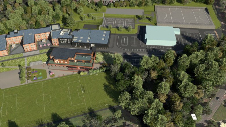 Children bury a time capsule on the new King Henry VIII school in ...