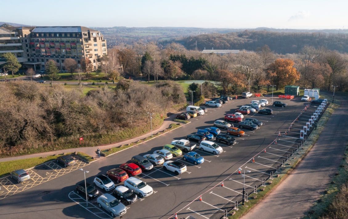 Tesla opens new bank of superchargers at Celtic Manor Resort