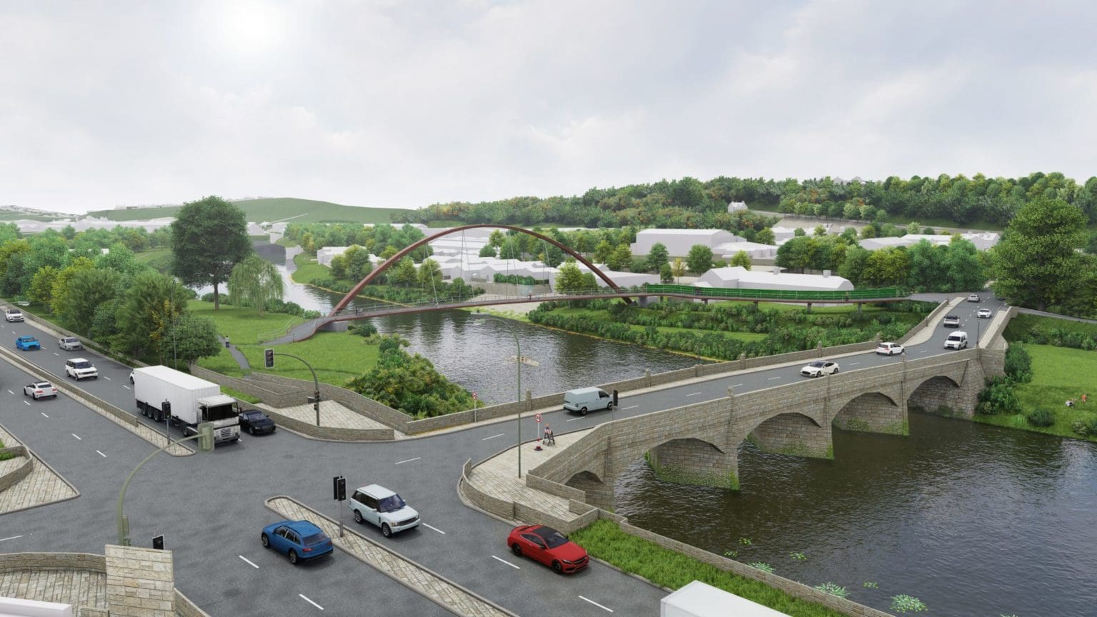 Milestone reached in Active Travel bridge for the Wye at Monmouth