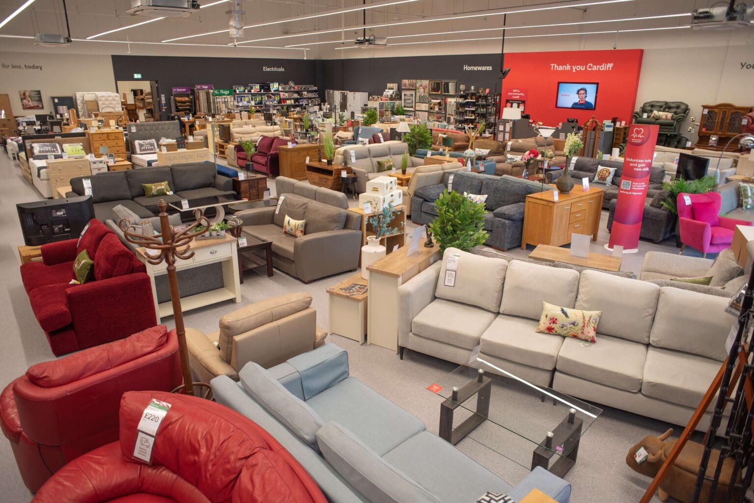 British Heart Foundation home store opening in Cardiff Bay
