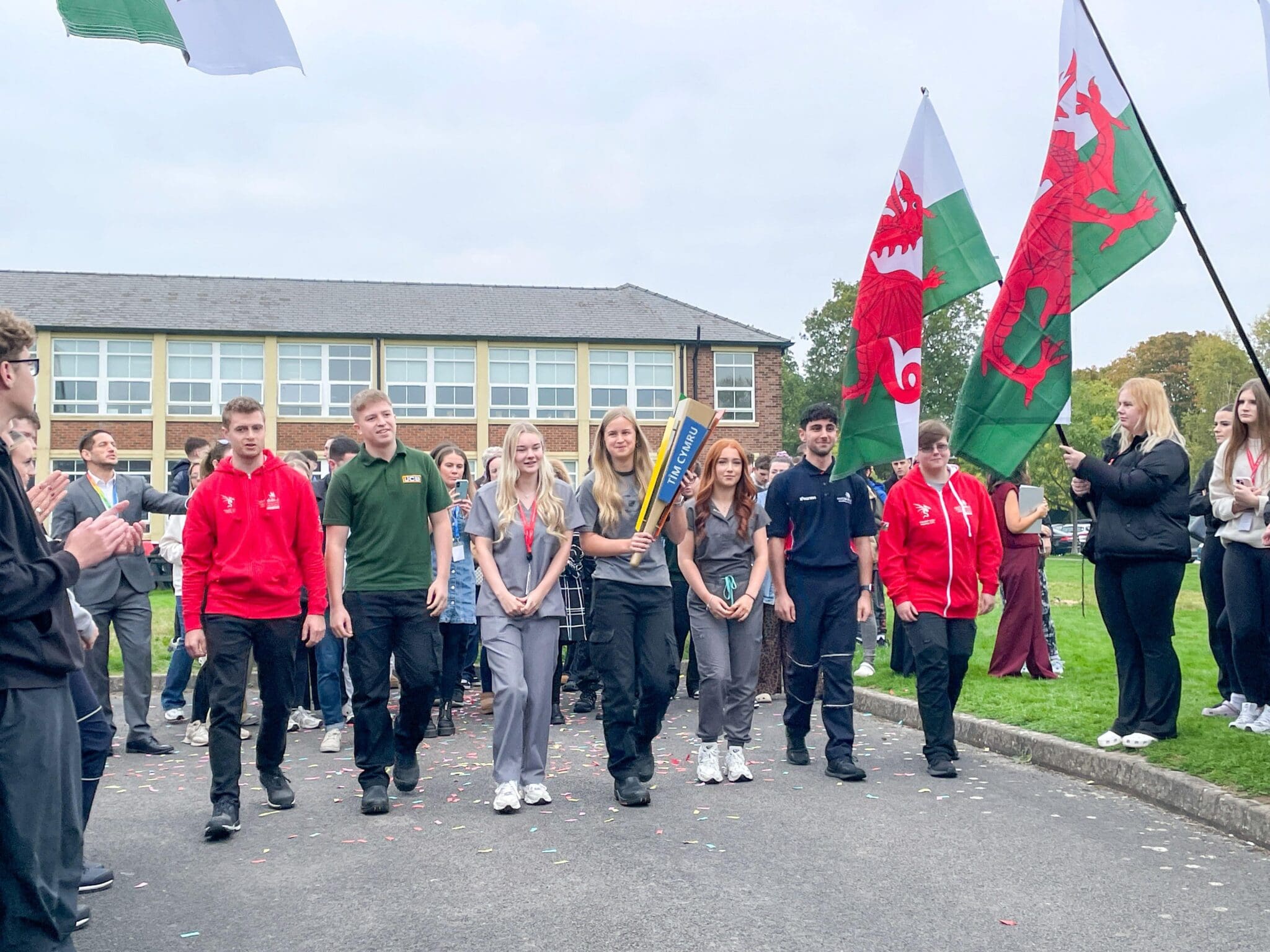 Torch relay stops at Coleg Cambria to mark countdown to WorldSkills UK ...
